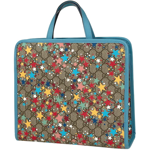 Gucci | Bags | Gucci Gg Supreme Star Tote Bag Canvas Blue Multicolor ...